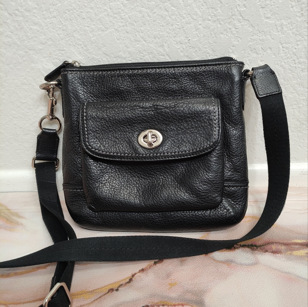 Coach 49170 Black Leather Park Crossbody Purse Bag - Gem